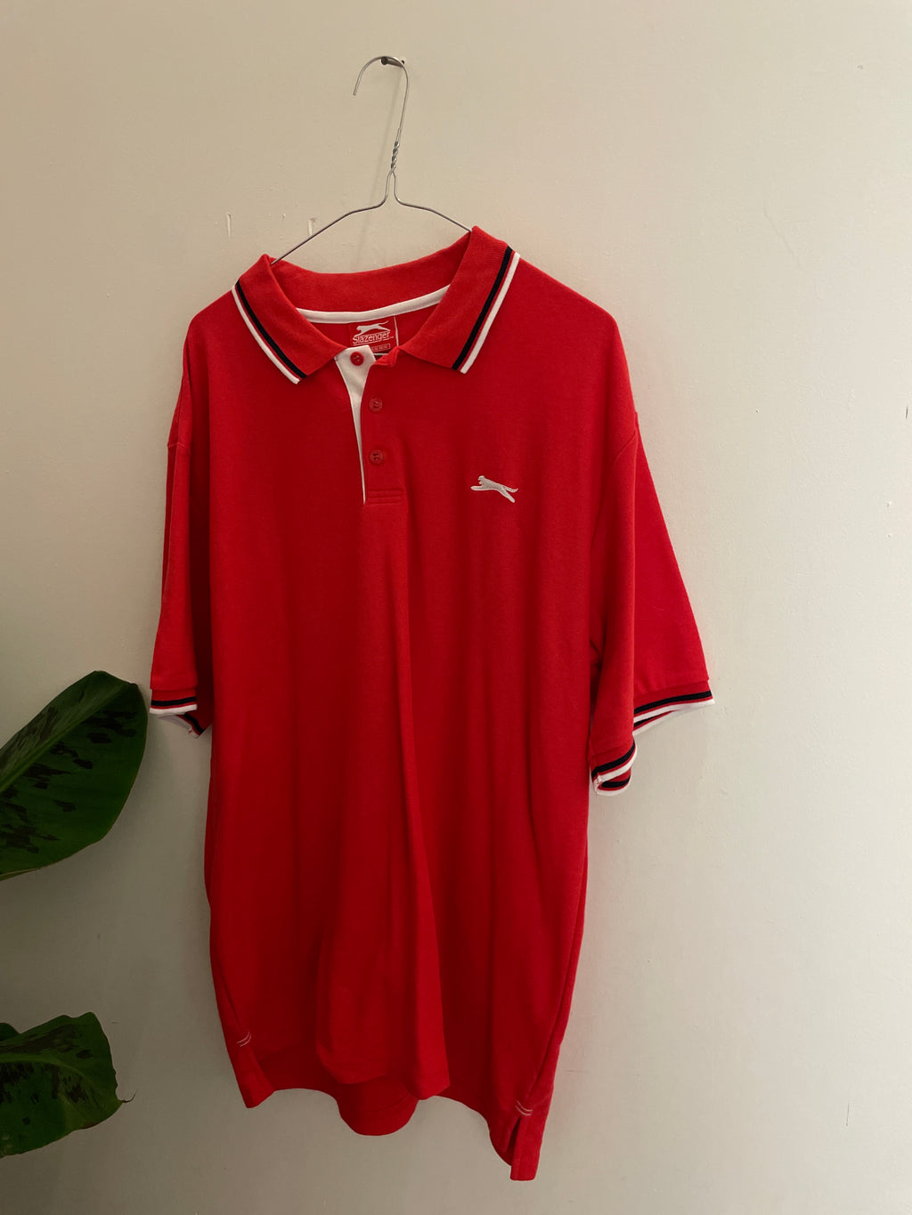 Vintage red slazenger mens polo shirt size XL – weighnpayclothingstore